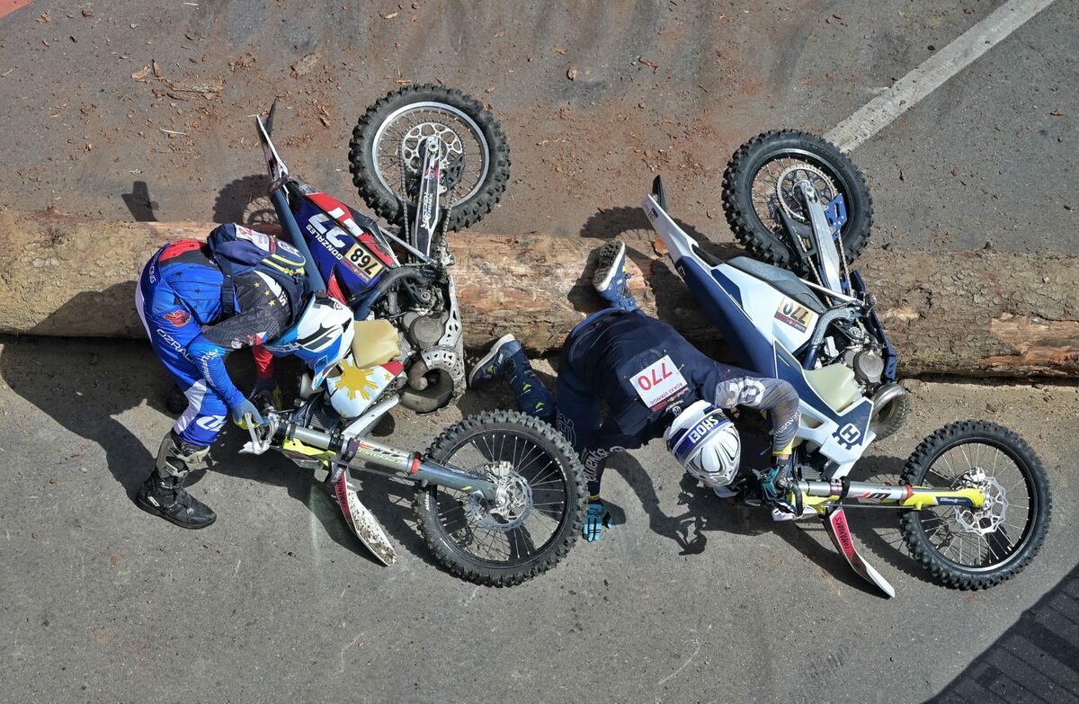 Iron riders enjoying the track. Or are they?
